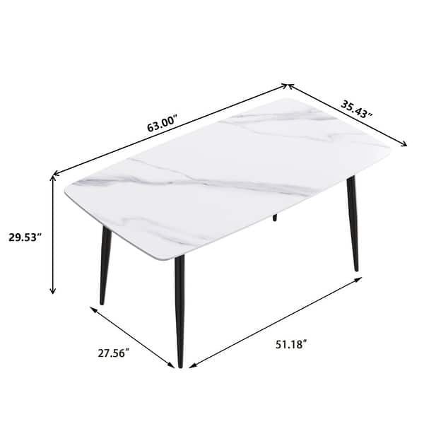 63 inch Modern White Rectangular Dining Table - Bed Bath & Beyond ...