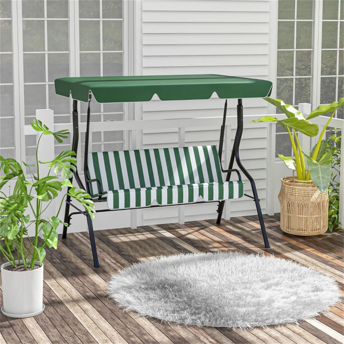 Green porch swing store