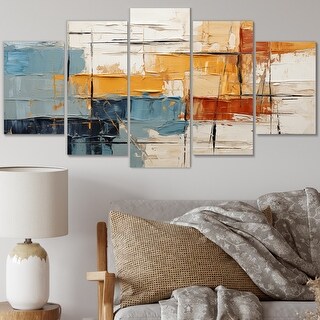 Designart "Prairie Bliss" Abstract Collages Metal Wall Art Set - Bed ...