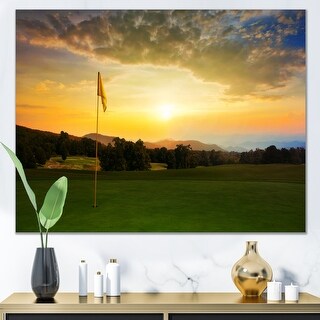 Designart "Sunrise At The Golf Course II" Modern Canvas Wall Decor ...