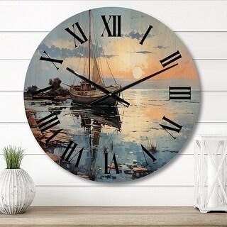 Designart "Boat Sailing Reflections III" Nautical & Beach Oversized ...