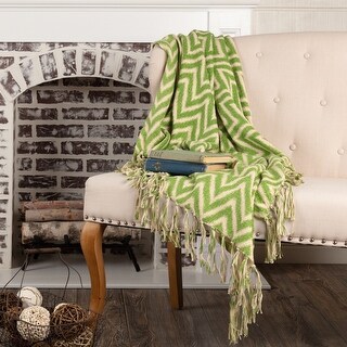 Green Chevron Woven Throw - Bed Bath & Beyond - 18084620
