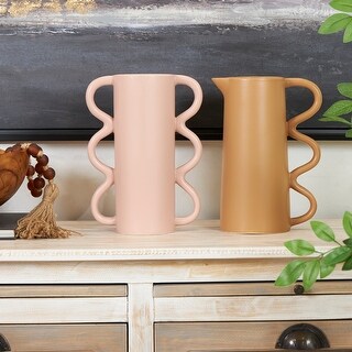 CosmoLiving by Cosmopolitan Multi Colored Ceramic Geometric Vase with ...