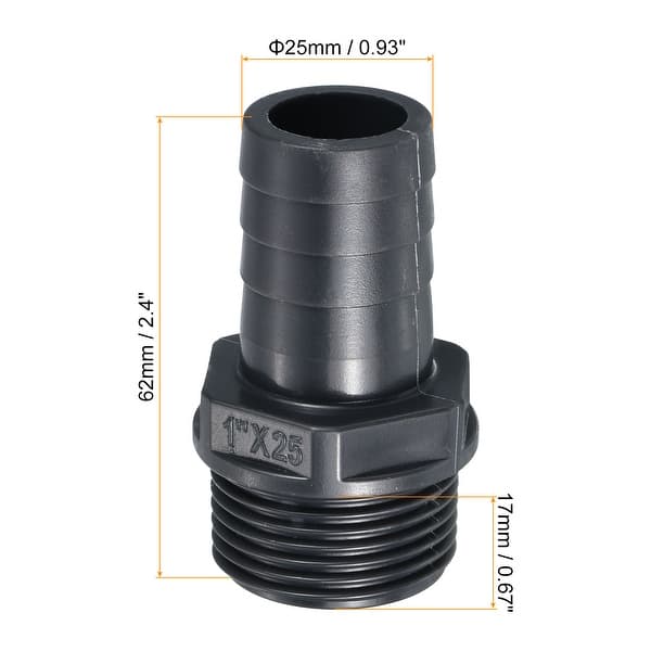 2Pcs UPVC Barb Hose Fitting G1 Male Thread Pipe Connector Adapter ...