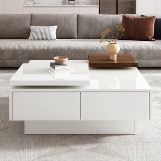 Square Storage Coffee Table with 4 Drawers - On Sale - Bed Bath ...