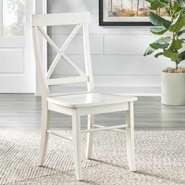 Simple Living Easton Antique White Cross-back Chair - - 9009444