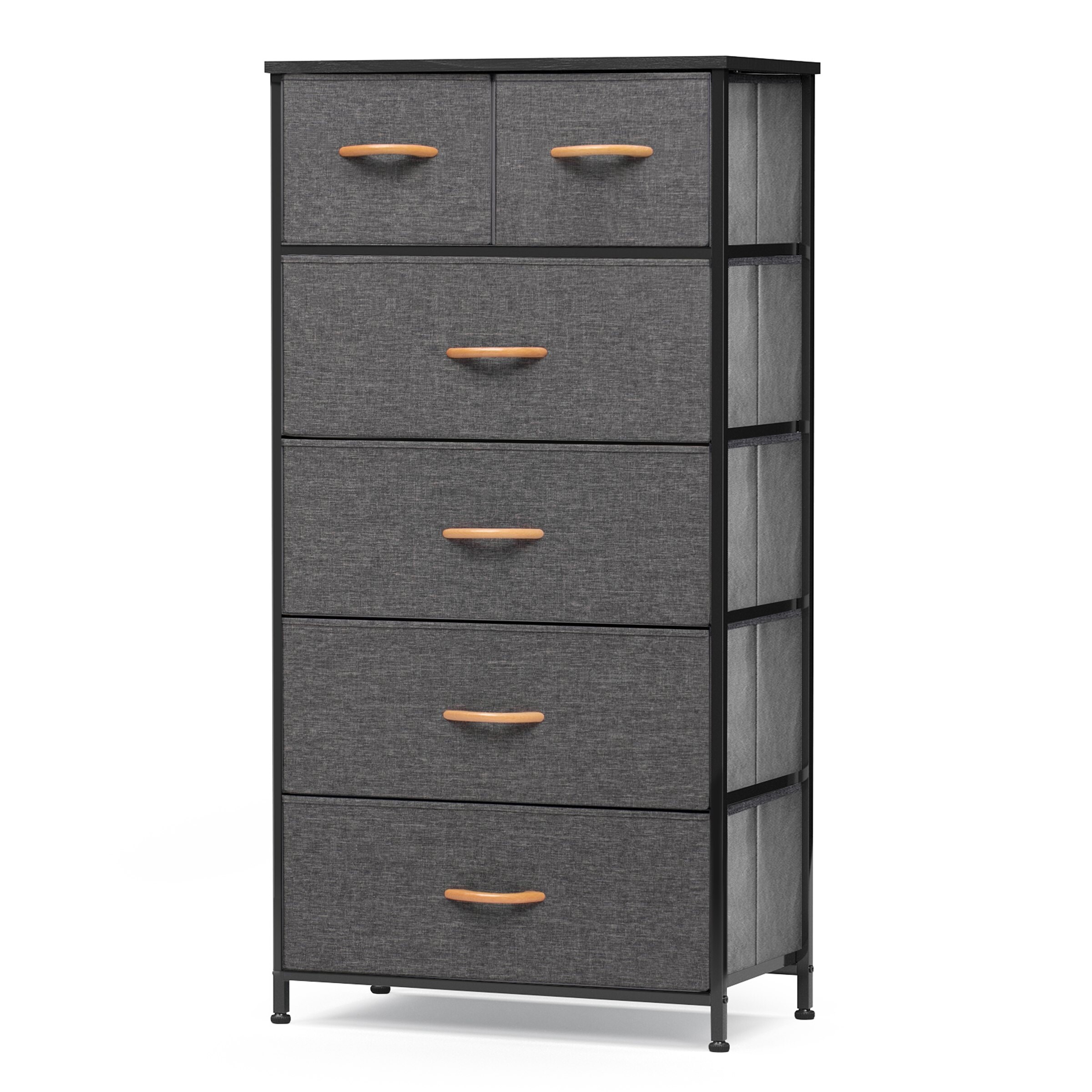 Pellebant Fabric Vertical Dresser Storage Chest Tower with 5 Drawers ...