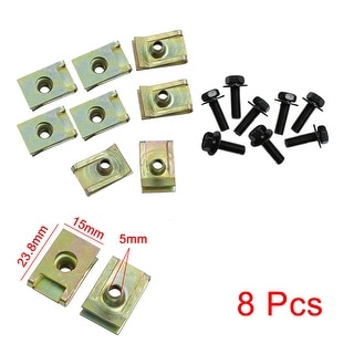 8pcs Metal U-type Clips with Screw Fender Door Trim Panel Fasteners ...