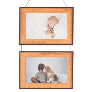 Hanging Collage Photo Frames Wall Decor, Family Picture Frame with Rope ...