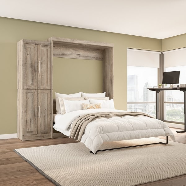 Pur Queen Murphy Bed with Closet Organizer (90W) by Bestar - Bed Bath ...