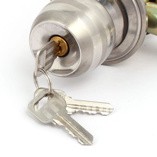 Bedroom Door Metal Privacy Round Handle Knob Lock Lockset w Keys ...