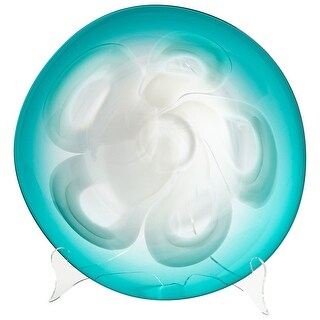Cyan Design Flower Power 16 Inch Diameter Glass Decorative Plate - Blue ...
