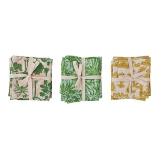 Cotton Printed Cocktail Napkins with Pattern - Bed Bath & Beyond - 36968105
