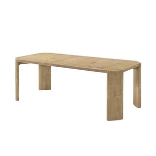Rectangular Wooden Dining Table with 1 Extendable Leaf in Oak - Bed ...