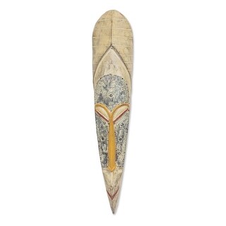 Handmade African tribal wood mask, 'Faithful Warrior'(Ghana) - Bed Bath ...