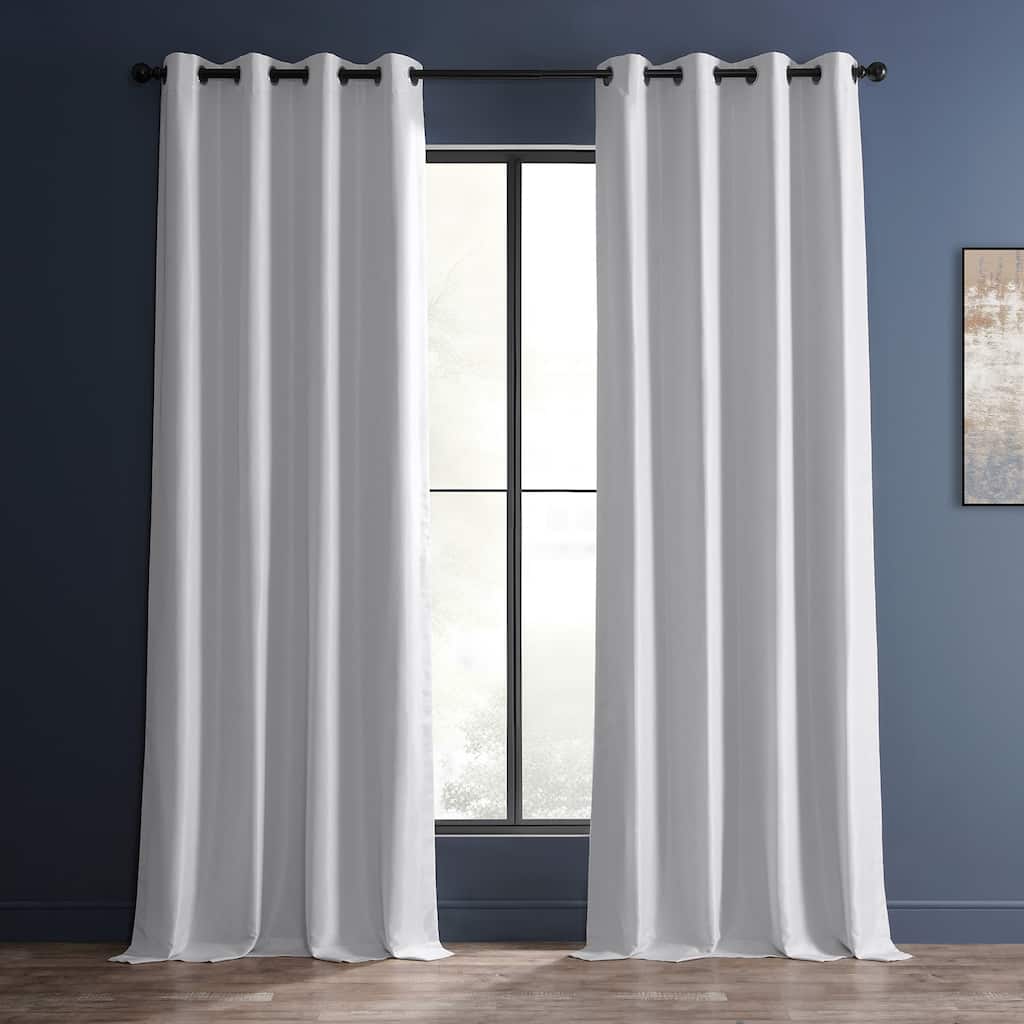 Exclusive Fabrics Textured Dupioni Faux Silk 84-inch Grommet Blackout ...