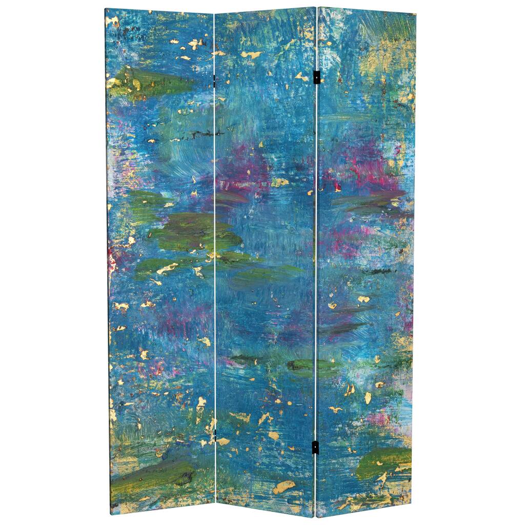 Handmade 6' Double Sided Black Door Canvas Room Divider - Overstock ...