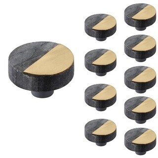 Stamford Design 1-1/2 In. Grey Round Stone Cabinet Knob (Pack Of 10) - Bed Bath & Beyond - 37721459