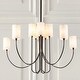 10-Light Modern Large Round Sputnik Chandelier Cluster Cylinder Fabric ...