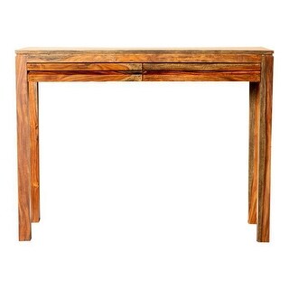 42 Inch Console Sofa Table, 2 Gliding Drawers, Sheesham Wood, Chestnut - Bed Bath & Beyond ...
