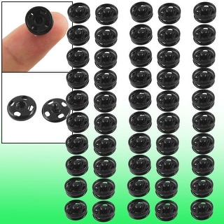 Clothes Sewing 10mm Press Studs Buttons Fastener Black 50 Pcs - Bed ...