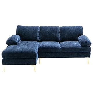Polyester Upholstered 4 Seat Sectional Sofa Set Living Room Cushion ...
