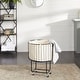 Black Metal Deep Set Wire Basket Storage Cart with Wheels and Fabric ...