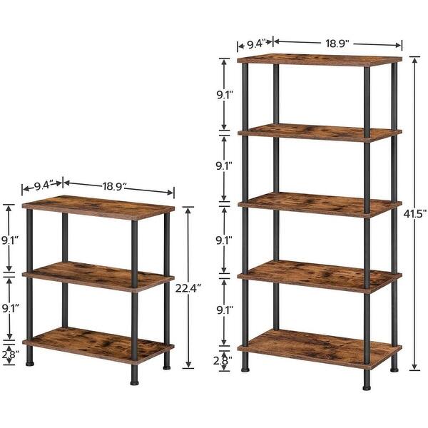 Set of 2 Side Tables 3-layer Stackable Bedside Table Stable - Bed Bath ...
