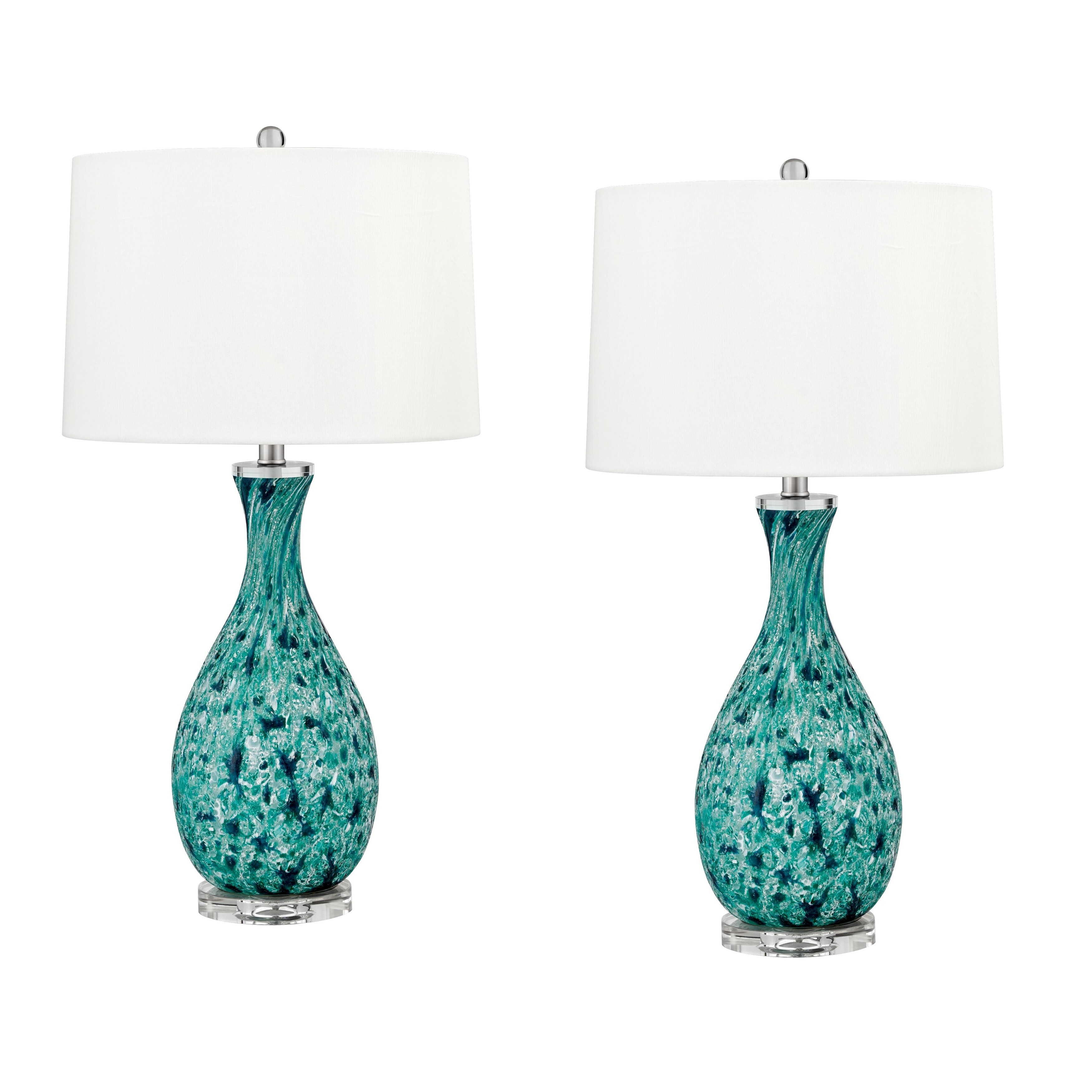 Lamazia 30 in. Blue Green Table Lamp Set of 2