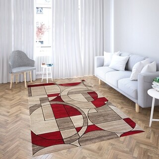 L'Baiet Samantha Geometric Red Rug - Bed Bath & Beyond - 36557383