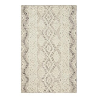 HomeRoots 10' X 14' Ivory Taupe And Gray Wool Geometric Tufted Handmade ...