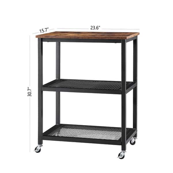 Ledel Industrial Rolling Kitchen Cart Serving Cart With Storage Shelves ...