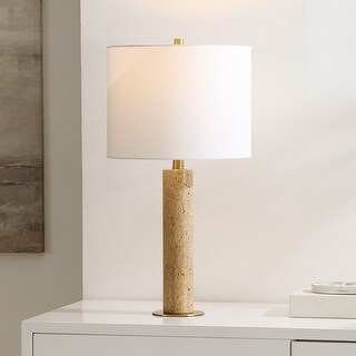 SAFAVIEH Dara Travertine 25-inch Table Lamp (LED Bulb Included) - 13 in ...
