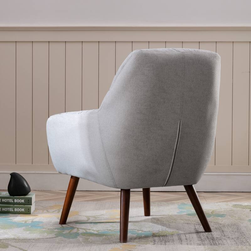 Corvus Cumbria Mid-century Linen Arm Chair - Overstock - 32381963
