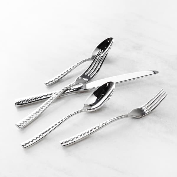 Fortessa Lucca Faceted 18/10 Stainless Steel Flatware - Bed Bath ...