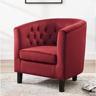 Bristol Classic Maroon Velvet Button Tufted Tub Chair - Bed Bath ...