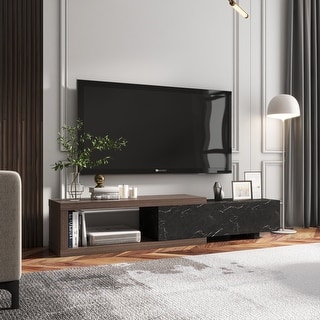 Adjustable-Length TV Stand with Hidden Rails - Supports 65-Inch TVs ...