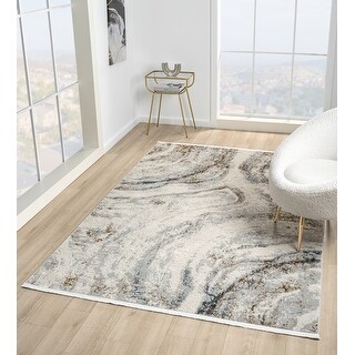 Thea Collection Beige/Brown Abstract Area Rug - Bed Bath & Beyond ...