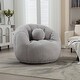 HOMEFUN Boucle Upholstered Round Lazy Cozy Bean Bag Chair With a Pillow ...