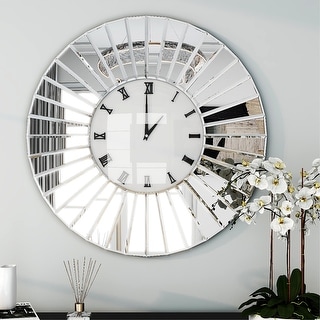 Mirrored Large Clocks Round Wall Clock - Bed Bath & Beyond - 37496665