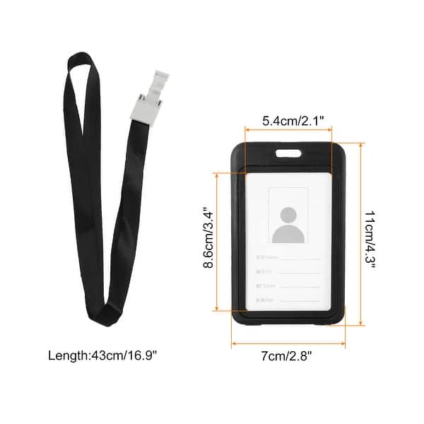 ID Badge Holders, 4.3x2.8Inch Vertical Name Tags ABS Double Sided 4Pcs ...