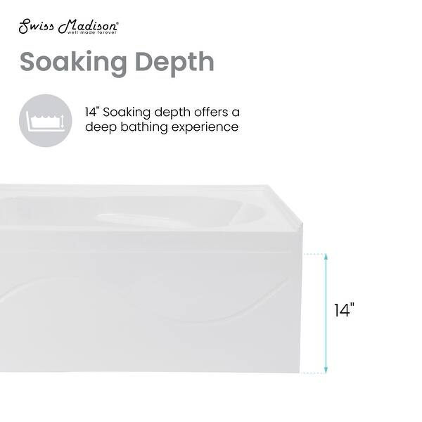 Ivy 54'' X 30" Bathtub With Apron Left Hand Drain In White - 54x31.5 ...