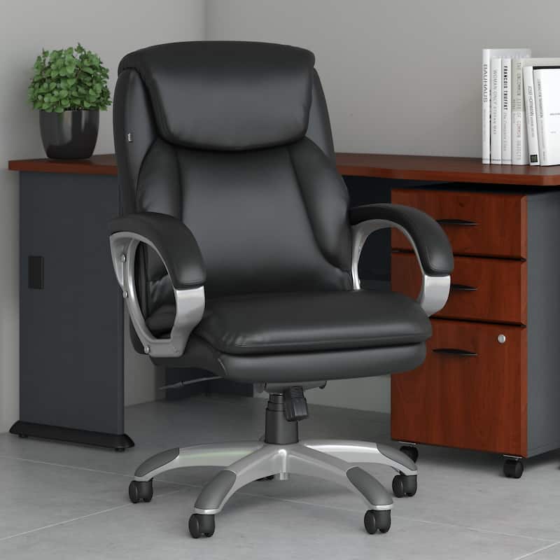 High Back Leather Executive Office Chair by Bush Business Furniture ...