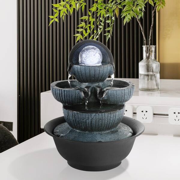 Indoor Flowing Bowl Waterfall Fountain Decoration - Bed Bath & Beyond ...