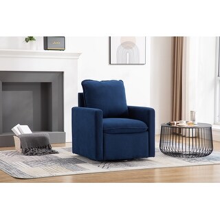 360 Degree Swivel Barrel Club Chair, Comfy Round Accent Sofa Chair ...