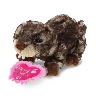 DolliBu Happy Mother’s Day Super Soft Lying Marmot with Pink Heart - 11 ...