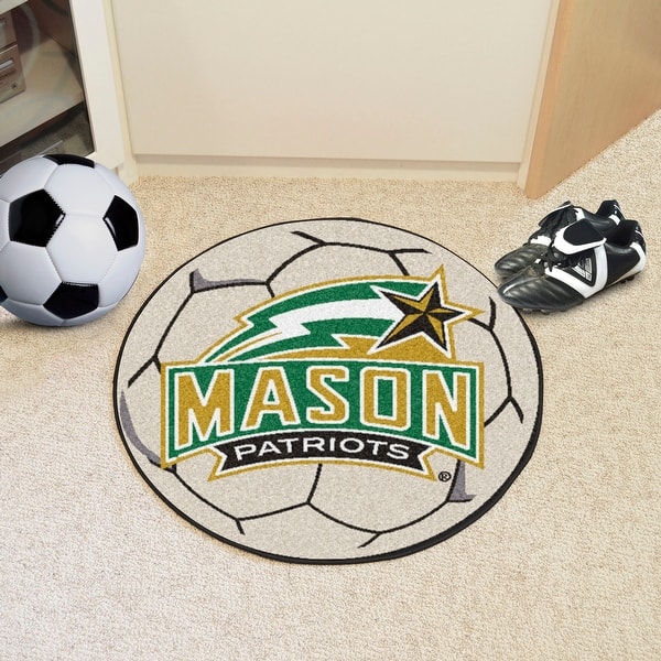 NCAA George Mason University Patriots Soccer Ball Mat Round Area Rug ...