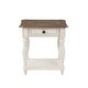 Vintage Style End Table In Oak & antique White Finish with Roman Column ...