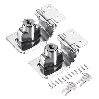 2pcs 2.5" Keyed Different Hasp Lock 90 Degree Chrome Plated Twist Knob ...