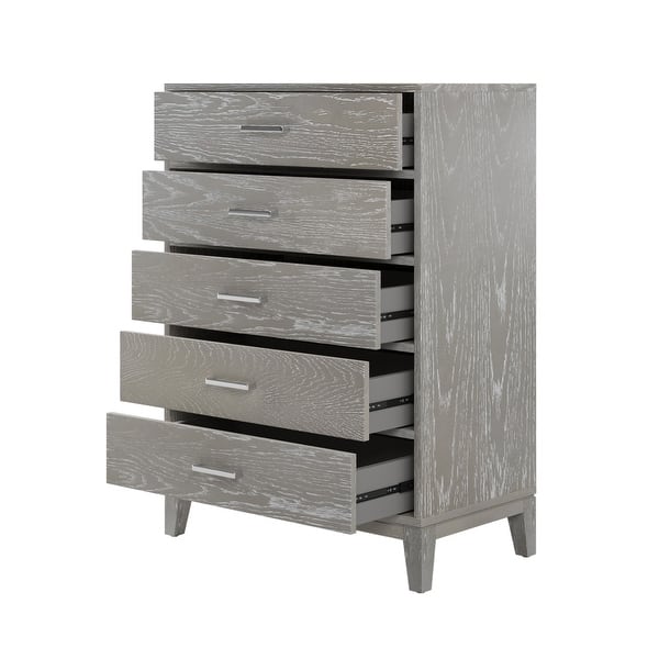 Modern Concise Style Solid wood Grey grain 5-Drawer Chest - On Sale ...